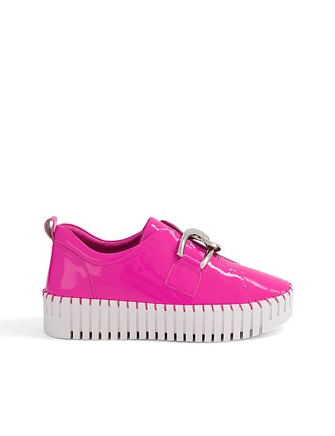 Midas Buckles Pink White Patent Leather Sneakers | David Jones