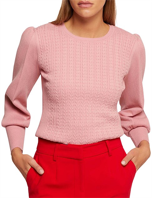 Oxford Kirstin Cable Knit Top | David Jones