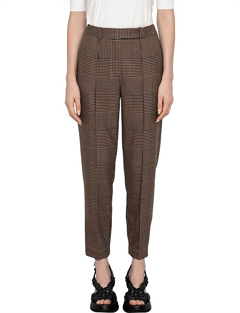 Veronika Maine Houndstooth Plaid Pin Tuck Pant | David Jones