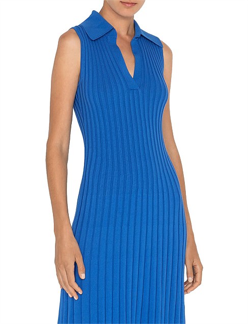 Cue Collared Rib Knit Dress | David Jones