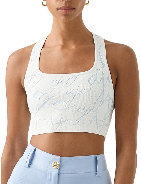 Aje Soleil Knit Cropped Bodice | David Jones