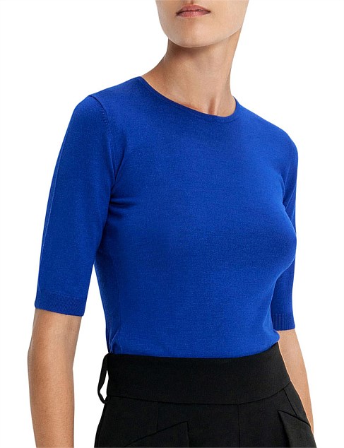 Cue Elbow Sleeve Round Neck Knit | David Jones