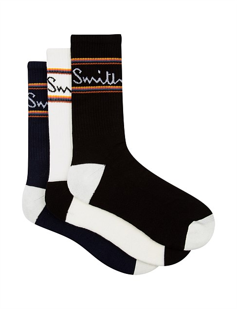 Paul Smith Men Sock 3 Pack Mnln Sport | David Jones