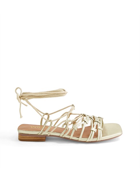 Midas Kylar Pale Gold Leather Sandals | David Jones