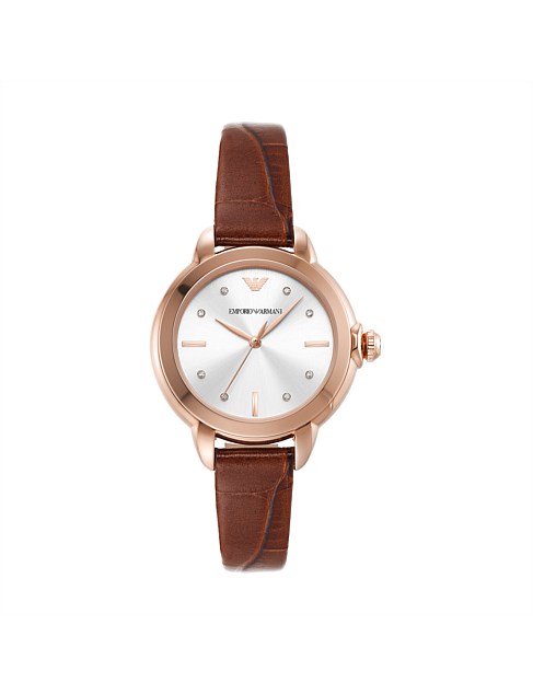 Emporio Armani Brown Analogue Watch | David Jones
