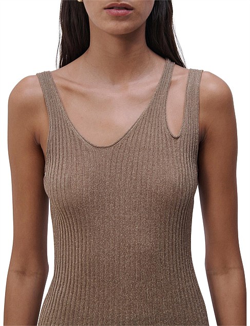 Simkhai Saga Metallic Rib Cut Out Tank | David Jones