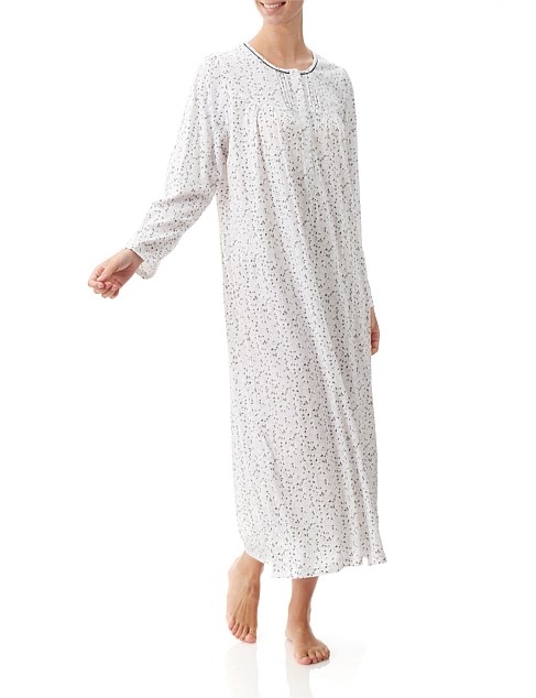 Givoni Long Sleeve Long Nightie With Yoke | David Jones