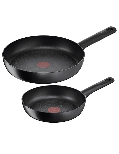 Tefal Hard Titanium Pro Induction Twin Pack Frypan 22/28cm | David Jones
