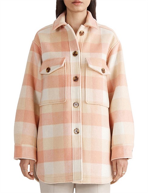 Ena Pelly Morgan Check Shacket | David Jones