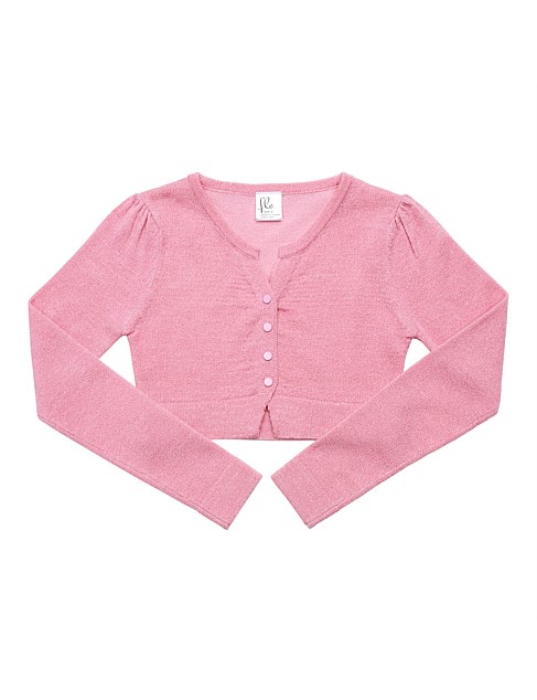 Flo Active Erin Lurex Knit Cropped Cardi (girls 6-14) | David Jones