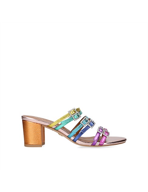 Kurt Geiger London Pierra Block Mule With Silver Jewelled Buckle | David Jones