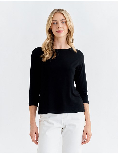 Feathers French Boatneck Top | David Jones
