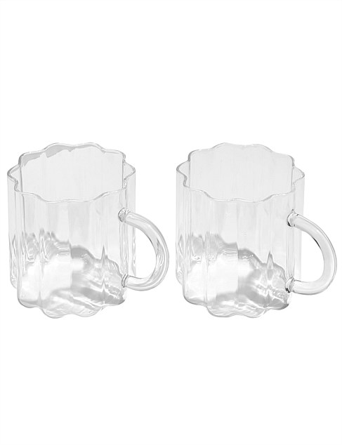 Fazeek Wave Mug Clear Set Of 2 | David Jones