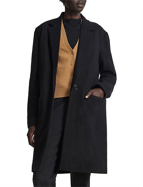 Jac + Jack Aspects Coat With Button Fastening | David Jones