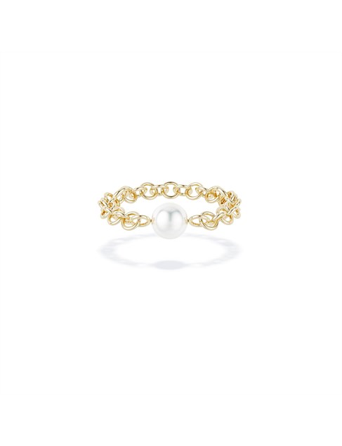 Spinelli Kilcollin Yellow Gold Akoya Gravity Chain Ring | David Jones