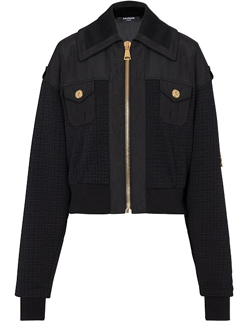 Balmain Monogram Embossed Nylon Jacket | David Jones