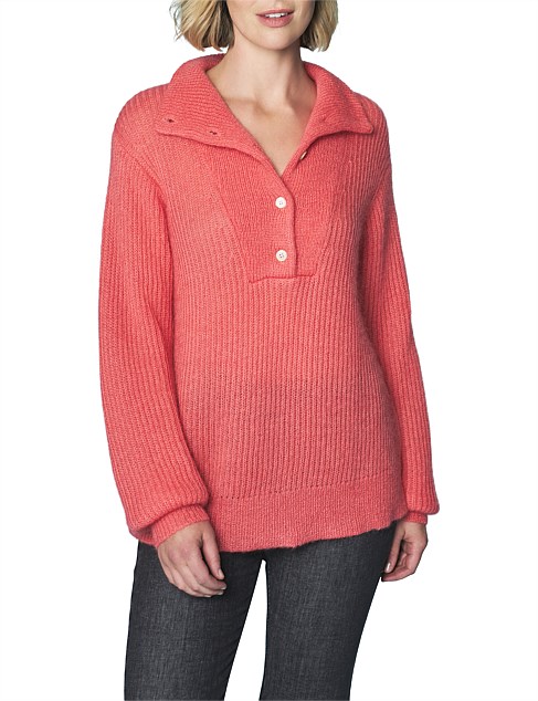 Blue Illusion Button Detail Jumper | David Jones