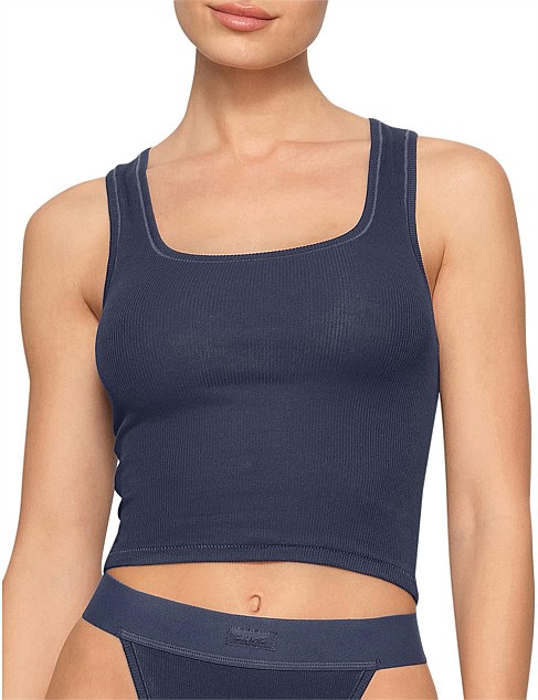 Skims Cotton Rib Tank | David Jones