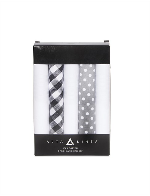 Alta Linea 5 Pack Printed Hankies | David Jones