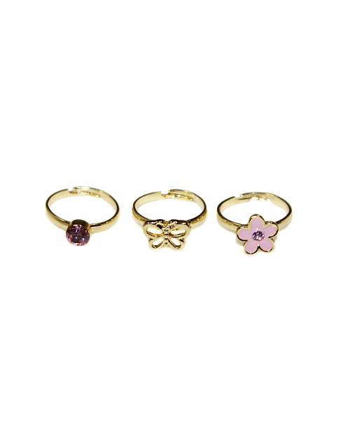 Goody Gumdrops Daisy Butterfly 3 Ring Set | David Jones