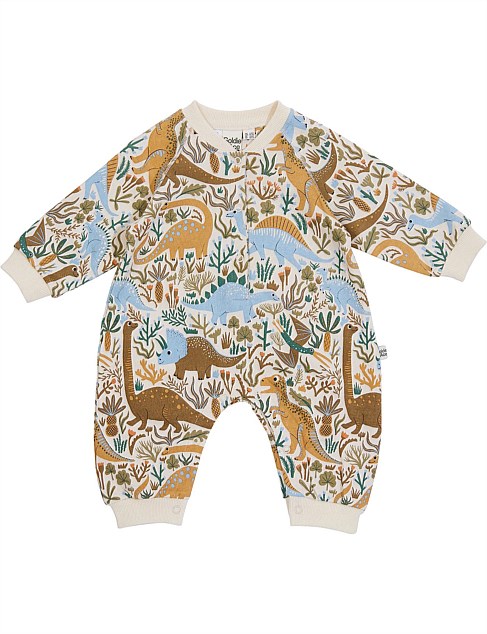 Goldie & Ace Dino Roar Terry Relaxed Romper (0m-18m) | David Jones