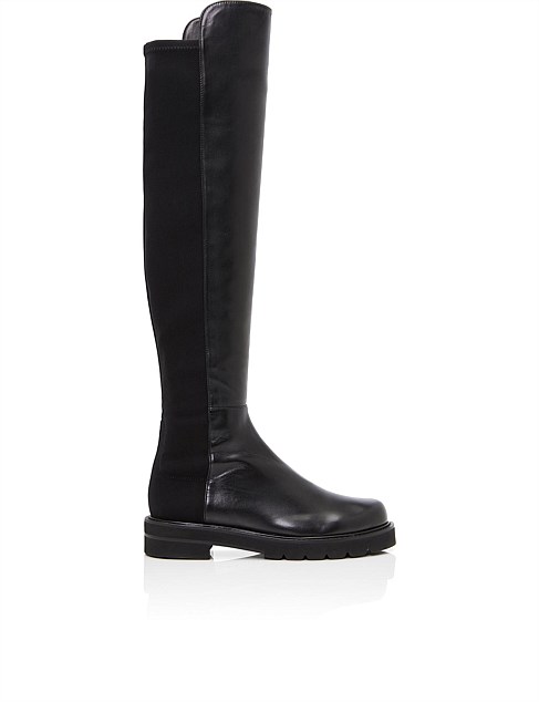 Stuart Weitzman 5050 Lift Boot Over-the-knee Black Nappa | David Jones