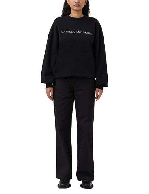 C&m Camilla and Marc Asher Logo Crew Sweater Black | David Jones