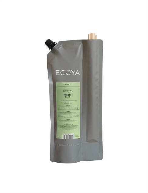 Ecoya French Pear Reed Diffuser Refill 200ml | David Jones