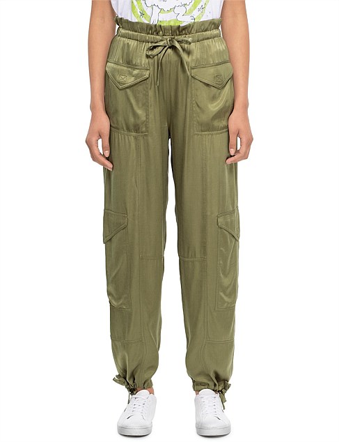 Ganni Washed Satin Pants | David Jones