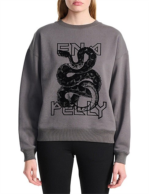 Ena Pelly Flocked Python Relaxed Sweater | David Jones