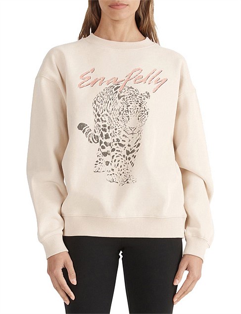 Ena Pelly La Femme Cheetah Relaxed Sweater | David Jones