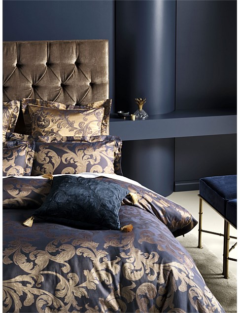 Linen House Verity Queen Quilt Cover Set In Navy | David Jones