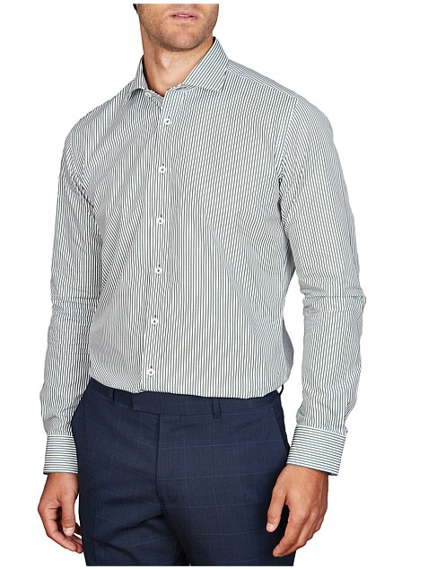 Abelard Ls Shrpns Stripe Slim Fit Shir | David Jones