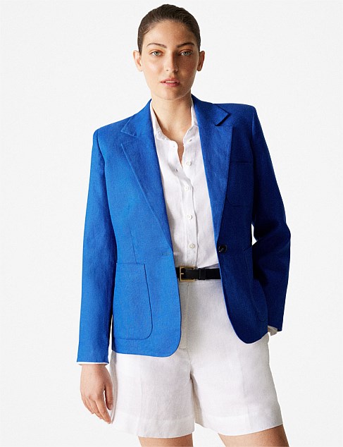 Trenery Linen Patch Pocket Blazer | David Jones