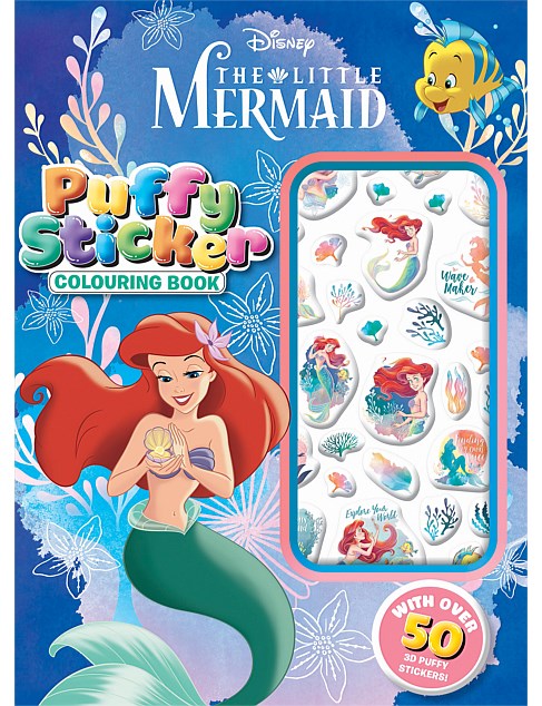 Scholastic Little Mermaid Puffy Sticker Colouring Book | David Jones