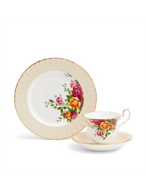 Royal Albert Old Country Roses 3 Piece Set Vanilla | David Jones