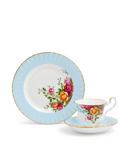 Royal Albert Old Country Roses 3 Piece Set Aqua | David Jones