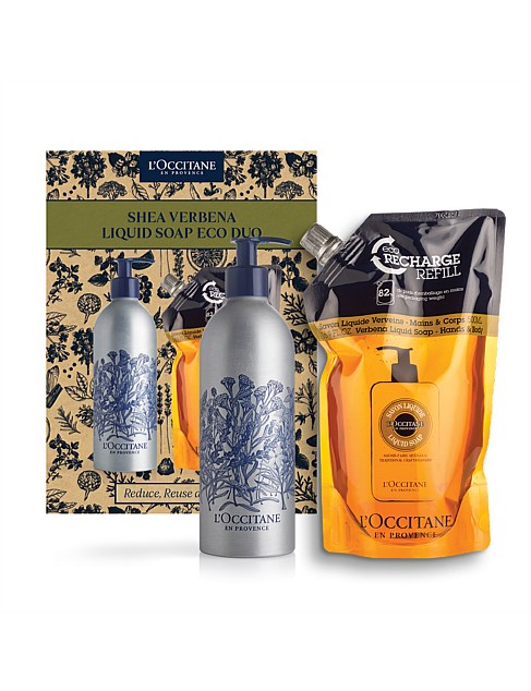 L'occitane Shea Verbena Liquid Soap Eco Duo | David Jones