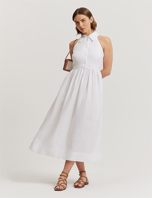 Country Road Organically Grown Linen Collared Maxi Dress | David Jones
