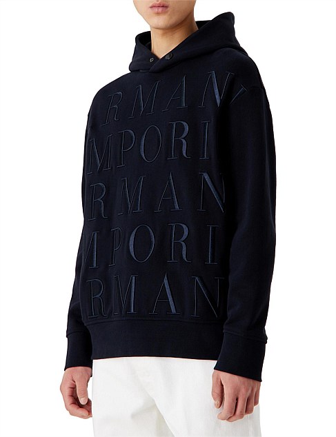 Emporio Armani Men's Long Sleeve All Over Logo Sweatshirt | David Jones