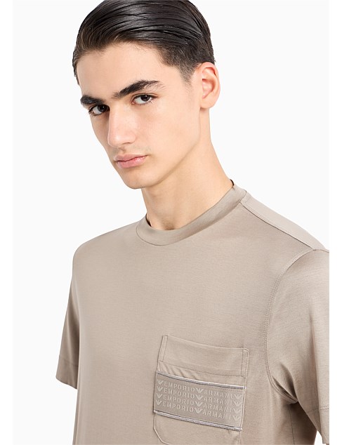 Emporio Armani Regular Fit Pocket Logo T-shirt | David Jones