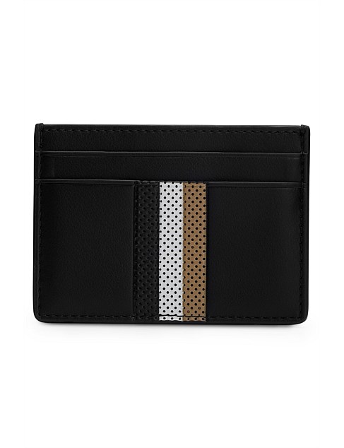 Boss Signature-stripe Card Holder In Faux Leather | David Jones