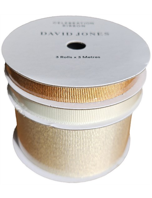 David Jones Collection Gold & Copper Ribbon 3 Pack | David Jones