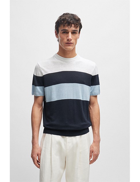 Boss Accent-tipping Linen Blend Sweater | David Jones