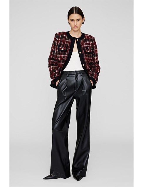 Anine Bing Carmen Pant Black Recycled Leather | David Jones