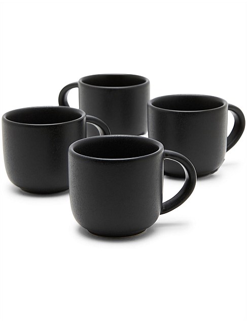 David Jones Airlie Black Stoneware Espresso Cup Set Of 4 | David Jones