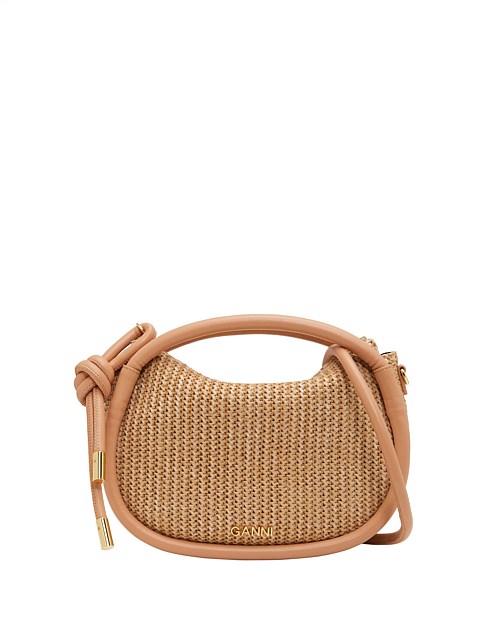 Ganni Knot Mini Bag Raffia Xb Bag | David Jones