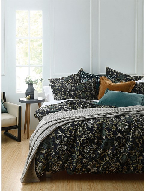 Mm Linen Super King Quilt Cover Set Ivy Ebony | David Jones