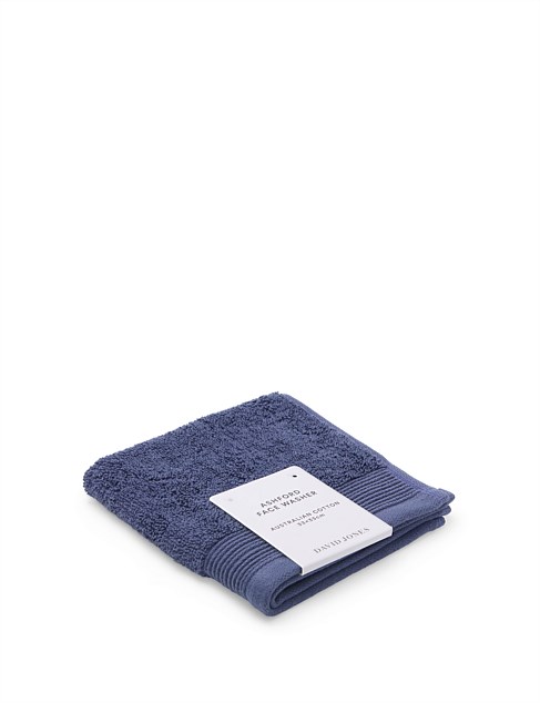 David Jones Ashford Australian Cotton Face Washer Blue | David Jones
