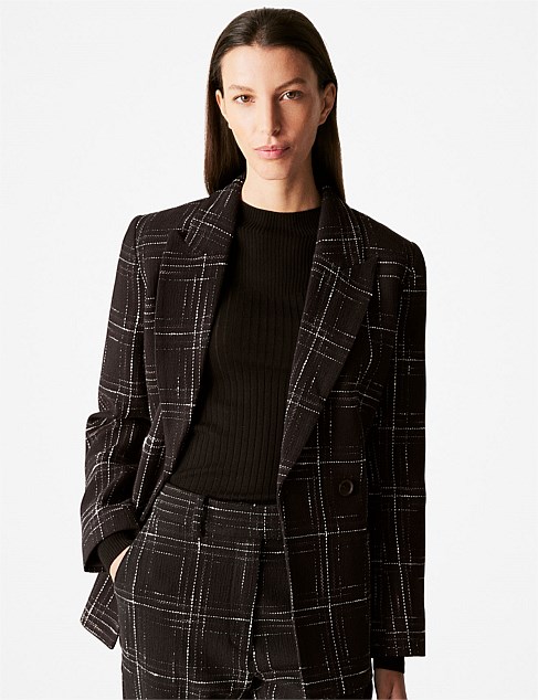 Trenery Window Pane Check Italian Tweed Blazer | David Jones